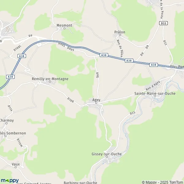 Map Agey: map of Agey (21410) and practical information