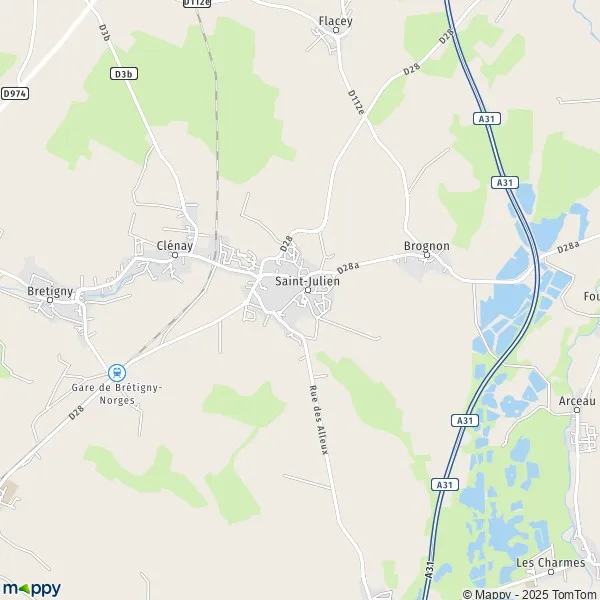 Map Saint-Julien: map of Saint-Julien (21490) and practical information