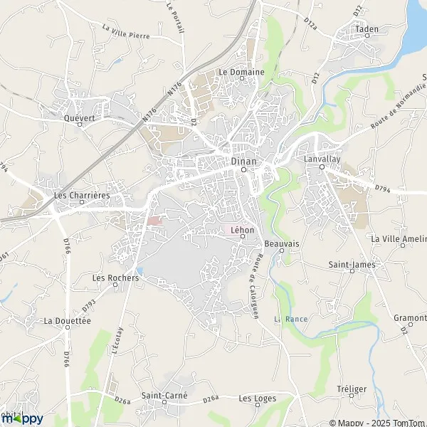 Map Dinan: map of Dinan (22100) and practical information