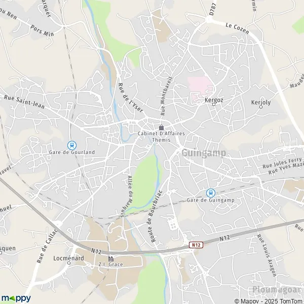 Map Guingamp: map of Guingamp (22200) and practical information