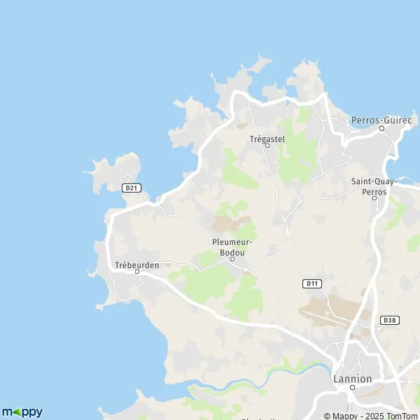 Map Pleumeur-Bodou: map of Pleumeur-Bodou (22560) and practical information