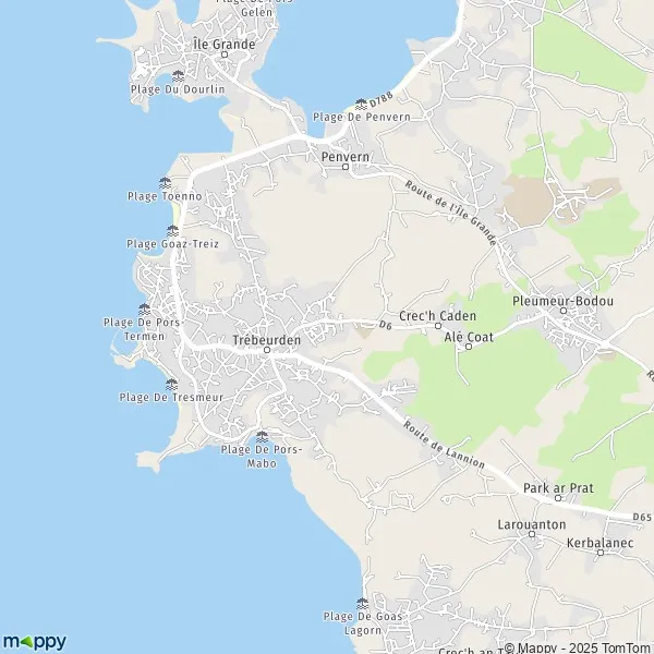 Map Trébeurden: map of Trébeurden (22560) and practical information