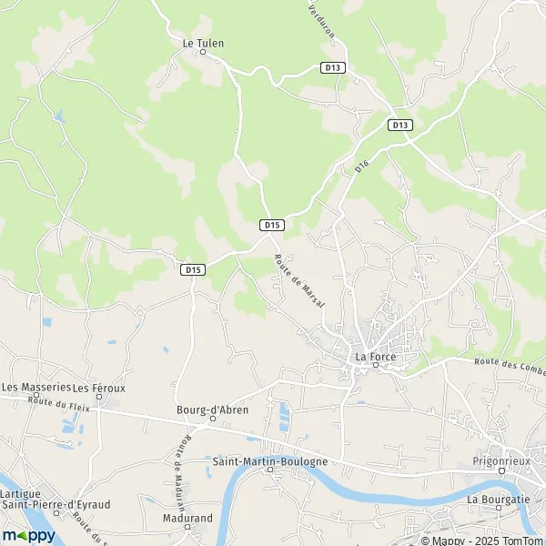 Map La Force: map of La Force (24130) and practical information