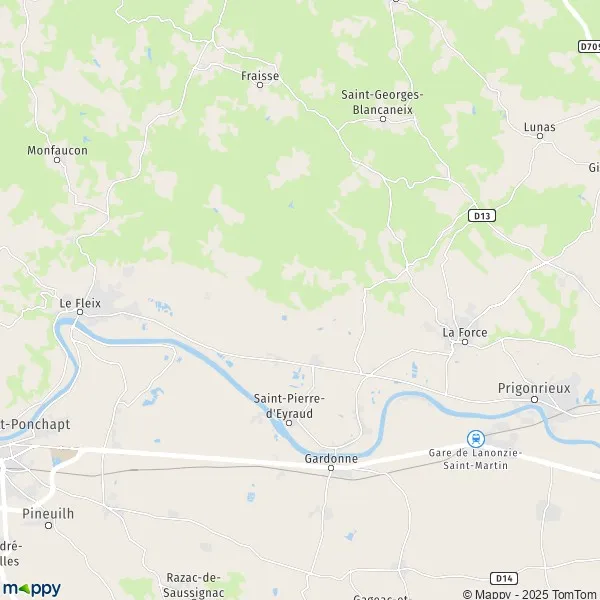 Map Saint-Pierre-d'Eyraud: map of Saint-Pierre-d'Eyraud (24130) and ...