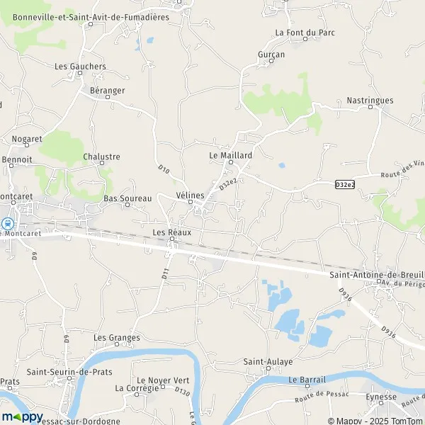 Map Vélines: map of Vélines (24230) and practical information