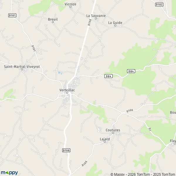 Map Verteillac: map of Verteillac (24320) and practical information