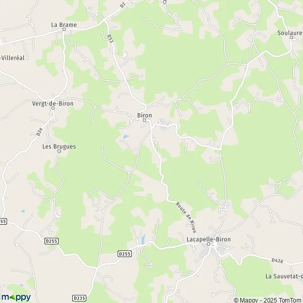 Map Biron: map of Biron (24540) and practical information