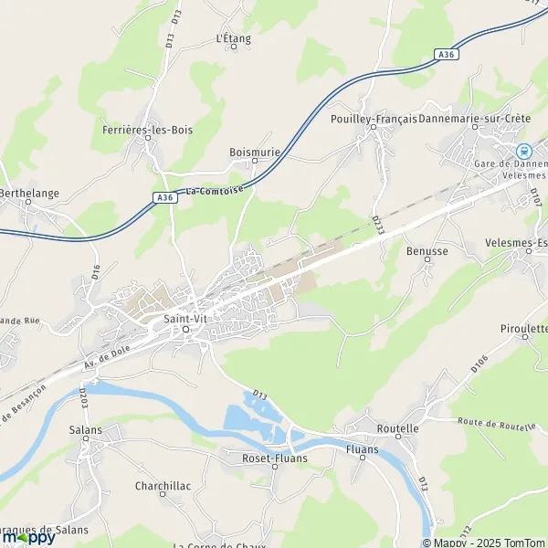 Map Saint-Vit: map of Saint-Vit (25410) and practical information