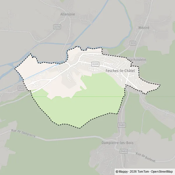 Map Fesches-le-Châtel: map of Fesches-le-Châtel (25490) and practical ...