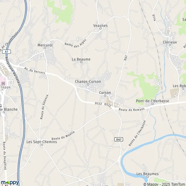 Map Chanos-Curson: map of Chanos-Curson (26600) and practical information