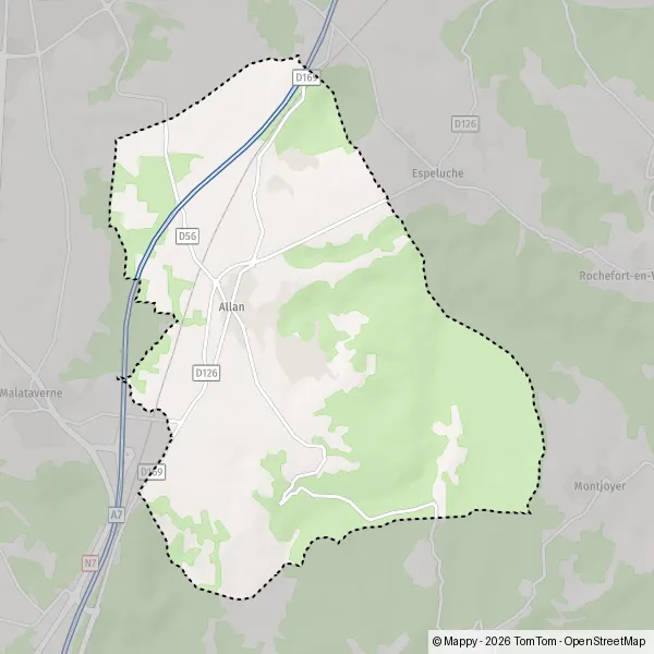 Map Allan: map of Allan (26780) and practical information