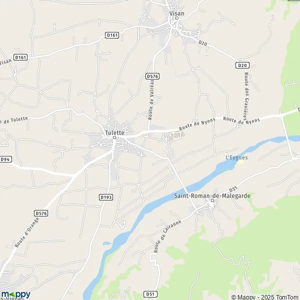 Map Tulette: map of Tulette (26790) and practical information