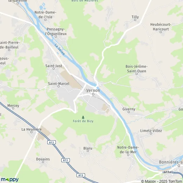 Map Vernon: map of Vernon (27200) and practical information