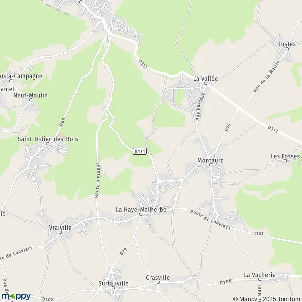 Map La Haye-Malherbe: map of La Haye-Malherbe (27400) and practical ...