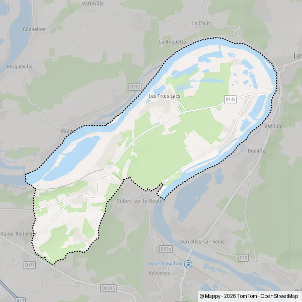 Map Les Trois Lacs: map of Les Trois Lacs (27700) and practical information
