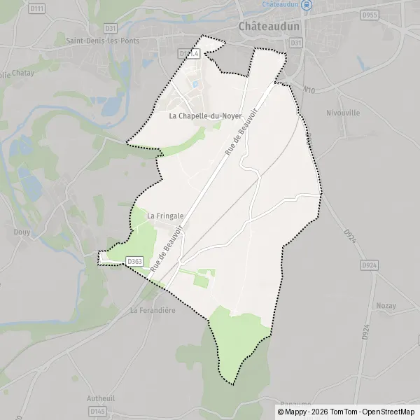 Map La Chapelle-du-Noyer: map of La Chapelle-du-Noyer (28200) and ...