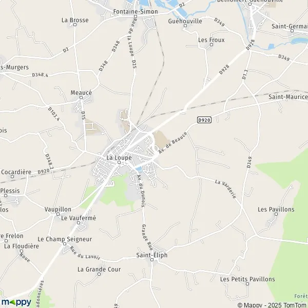 Map La Loupe: map of La Loupe (28240) and practical information