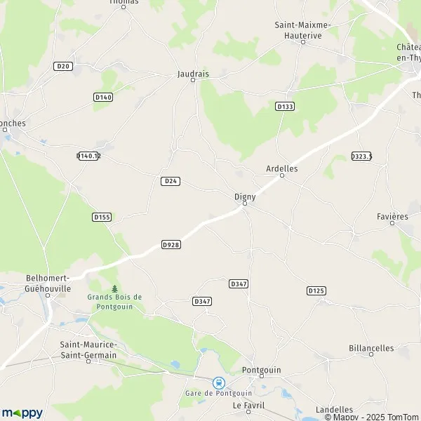 Map Digny: map of Digny (28250) and practical information
