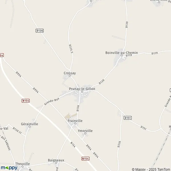 Map Prunay-le-Gillon: map of Prunay-le-Gillon (28360) and practical ...