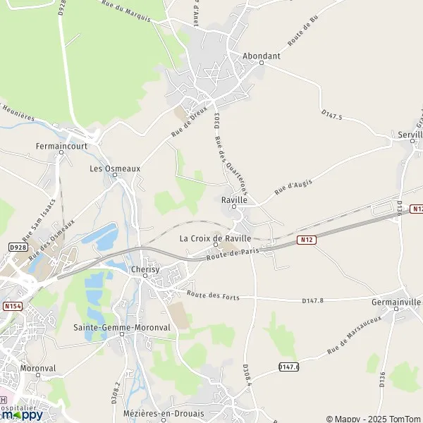 Map Cherisy: map of Cherisy (28500) and practical information