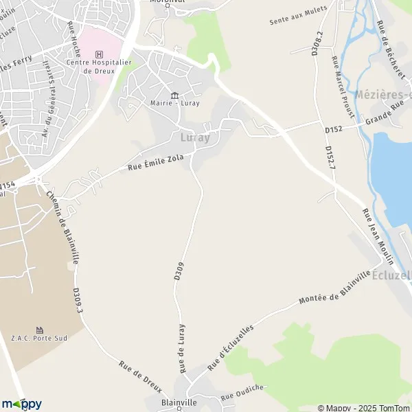 Map Luray: map of Luray (28500) and practical information