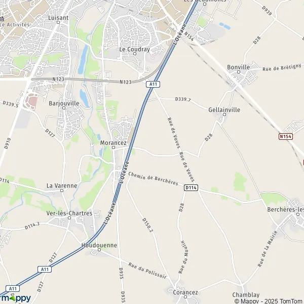 Map Morancez: map of Morancez (28630) and practical information