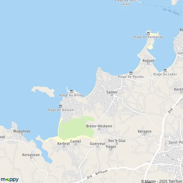 Map Santec: map of Santec (29250) and practical information