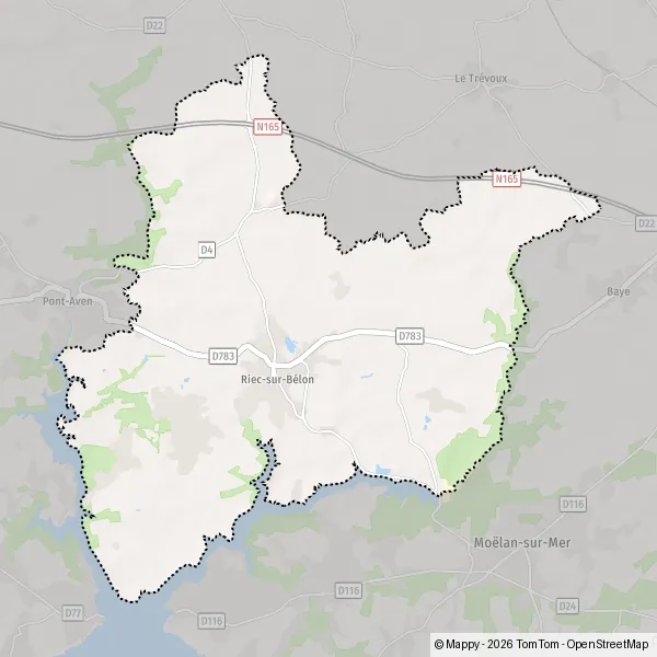 Map Riec-sur-Belon: map of Riec-sur-Belon (29340) and practical information