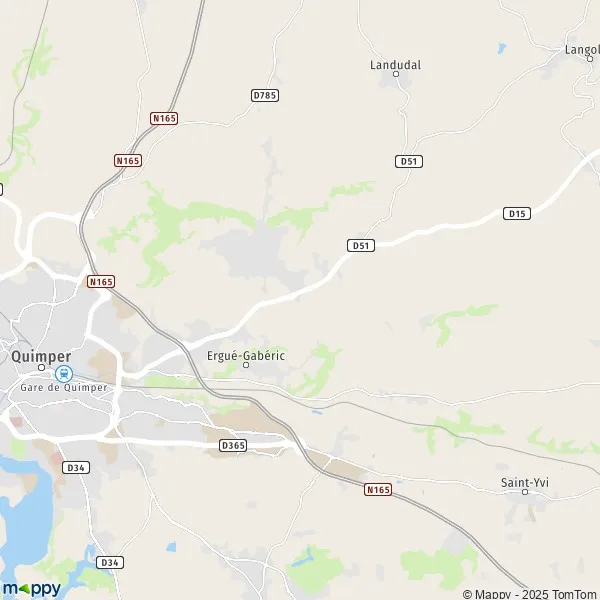 Map Ergué-Gabéric: map of Ergué-Gabéric (29500) and practical information