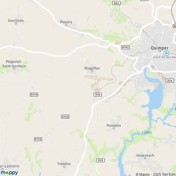 Map Pluguffan: map of Pluguffan (29700) and practical information