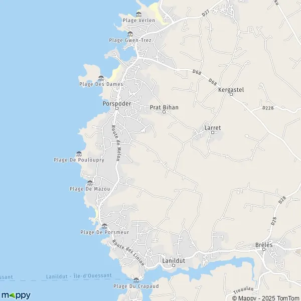 Map Porspoder: map of Porspoder (29840) and practical information