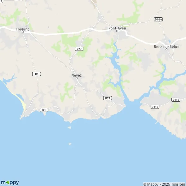 Map Névez: map of Névez (29920) and practical information