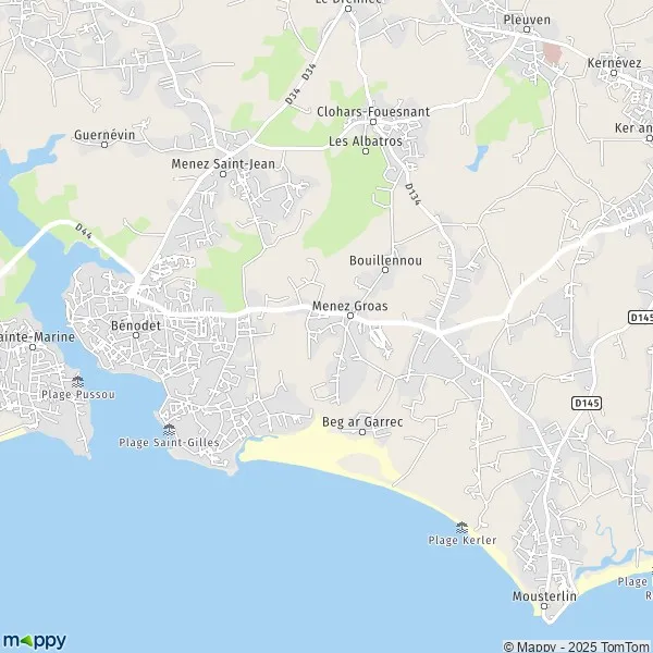 Map Bénodet: map of Bénodet (29950) and practical information