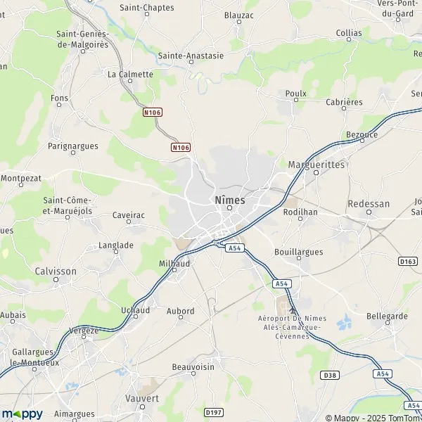 Map Nîmes: map of Nîmes (30000) and practical information