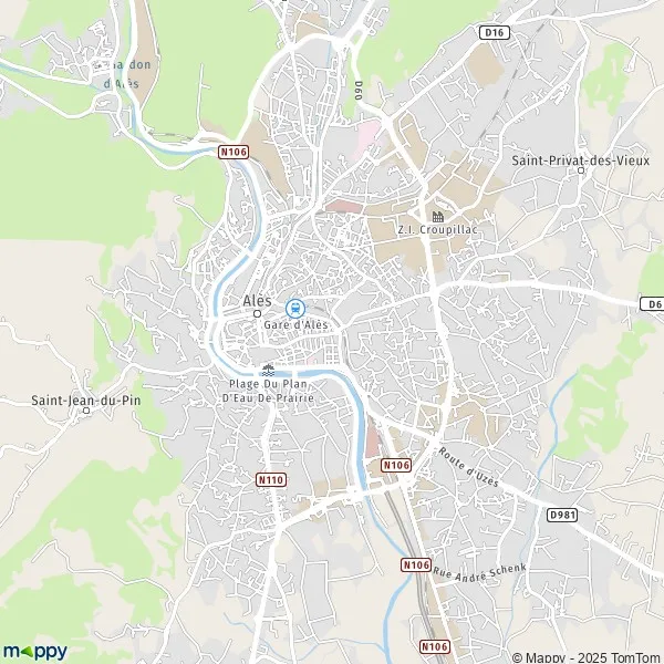Map Alès: map of Alès (30100) and practical information