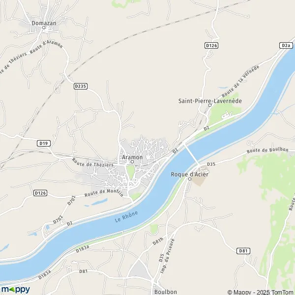 Map Aramon: map of Aramon (30390) and practical information