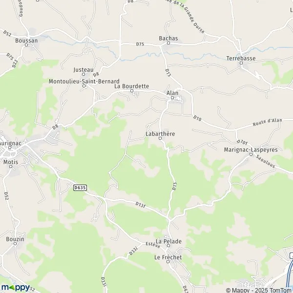 Map Alan: map of Alan (31420) and practical information