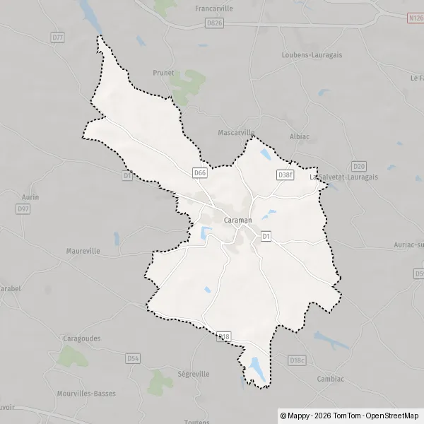 Map Caraman: map of Caraman (31460) and practical information