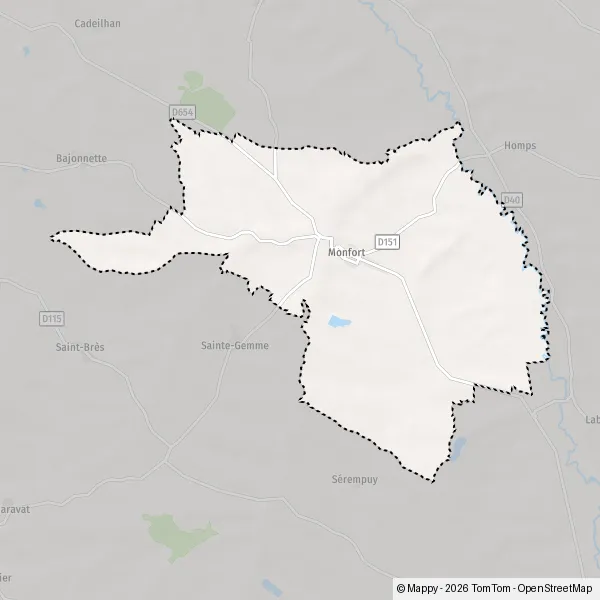 Map Monfort: map of Monfort (32120) and practical information