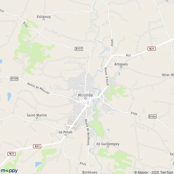 Map Mirande: map of Mirande (32300) and practical information