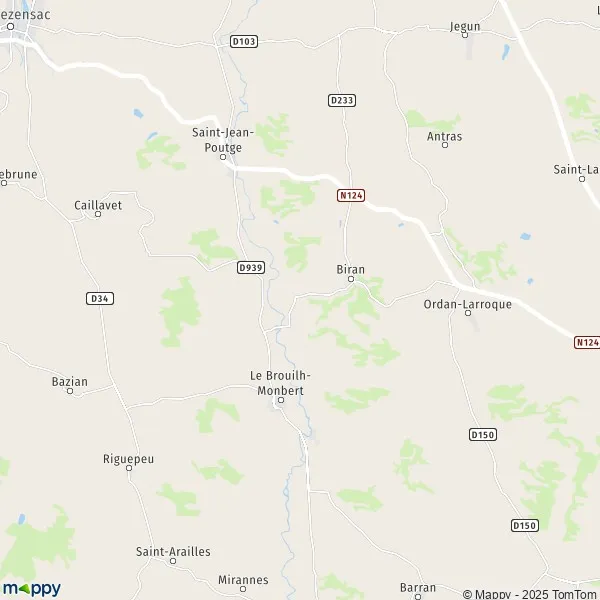 Map Biran: map of Biran (32350) and practical information