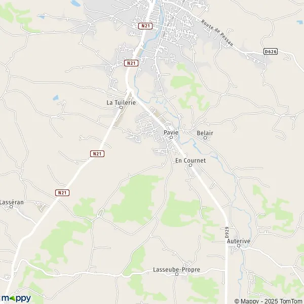 Map Pavie: map of Pavie (32550) and practical information