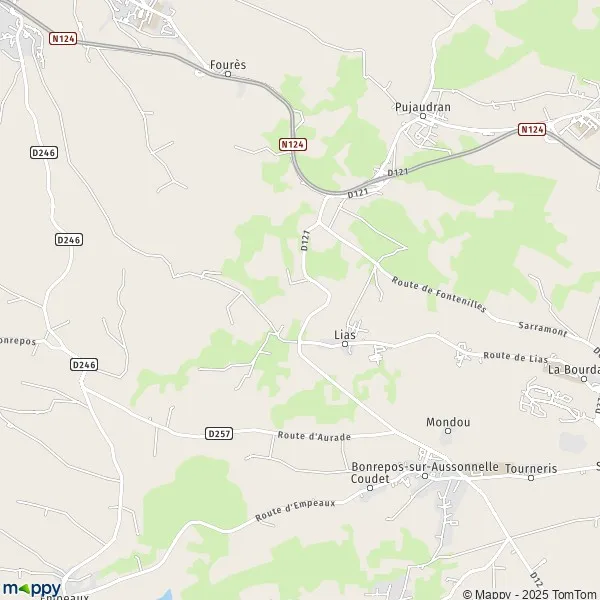 Map Lias: map of Lias (32600) and practical information