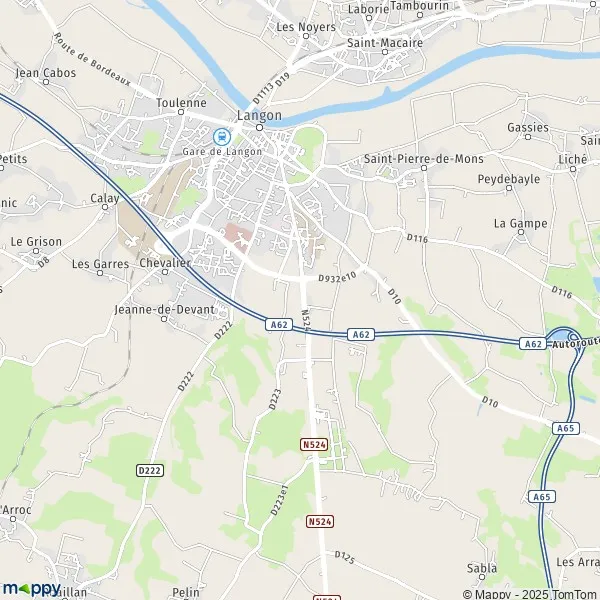 Map Langon: map of Langon (33210) and practical information