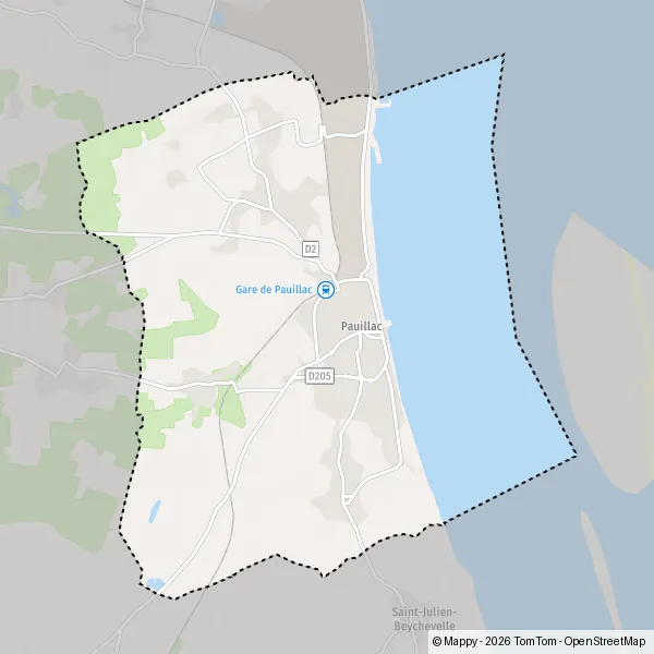 Map Pauillac: map of Pauillac (33250) and practical information