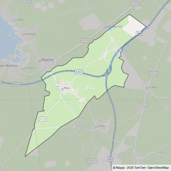Map Mios: map of Mios (33380) and practical information