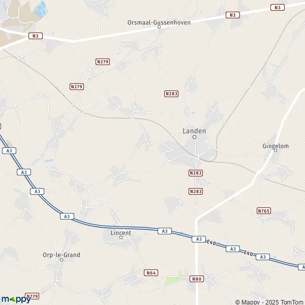 Map Landen: map of Landen (3400) and practical information