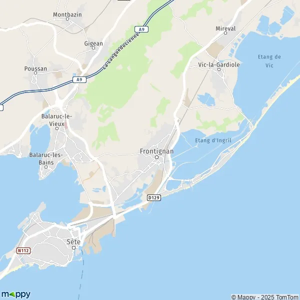 Map Frontignan: map of Frontignan (34110) and practical information