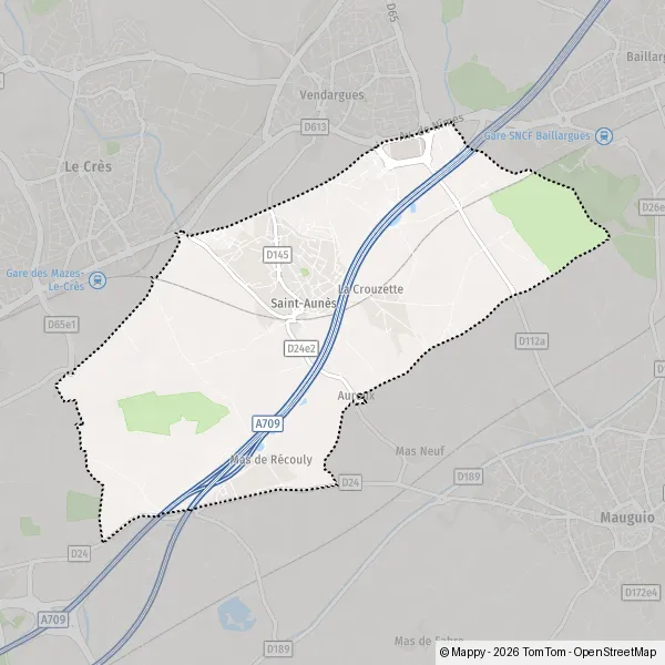 Map Saint-Aunès: map of Saint-Aunès (34130) and practical information