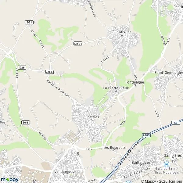 Map Castries: map of Castries (34160) and practical information